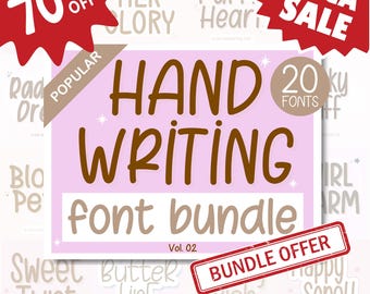 Custom Fonts Bundle, Handwriting Fonts , Handwritten Fonts, Neat Fonts ...