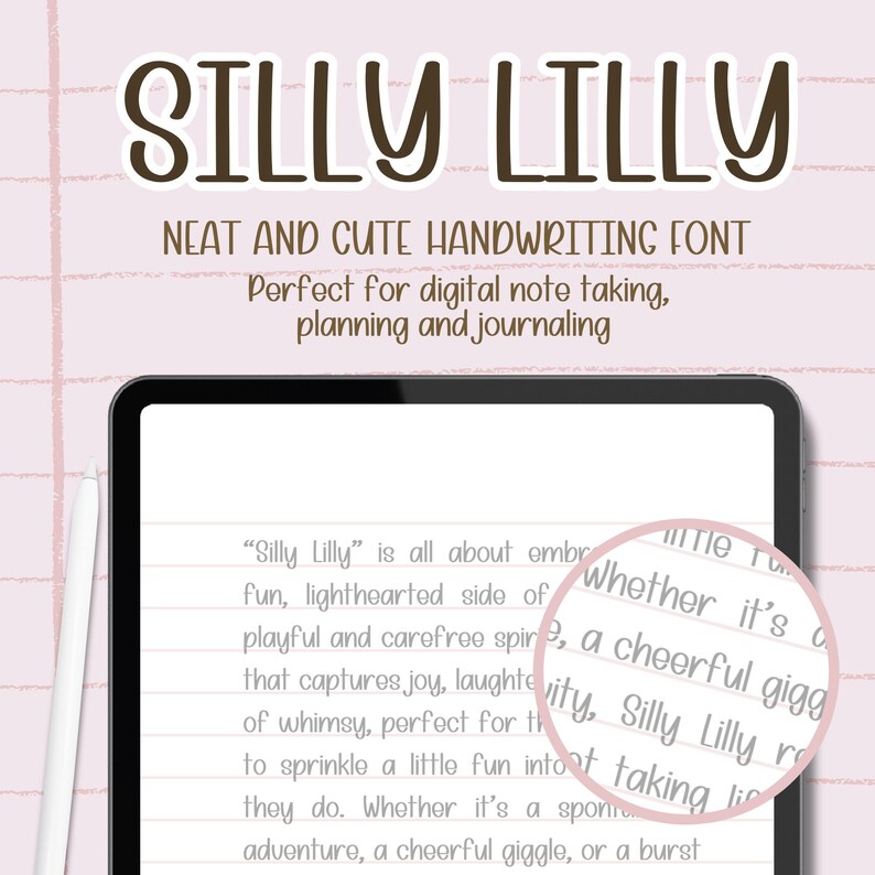 Silly Lilly – Handwritten Brush Font for Digital Planners, Goodnotes ...