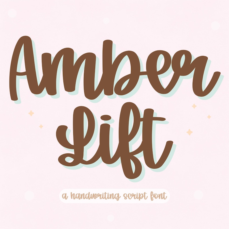 Amber Lift – Handwritten Script Font With Bouncy Cursive Brush Style ...
