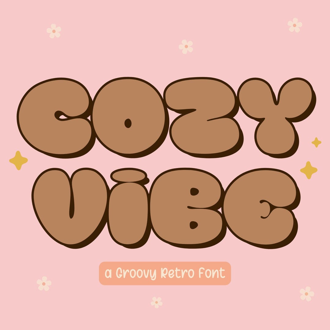 Retro Font, Groovy Fonts, Hippie Font, Bubbly Font, Vintage Font ...