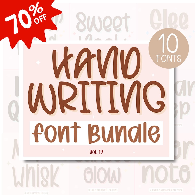 Handwriting Font Bundle Vol.19 – 10 Handwritten Fonts for Digital ...
