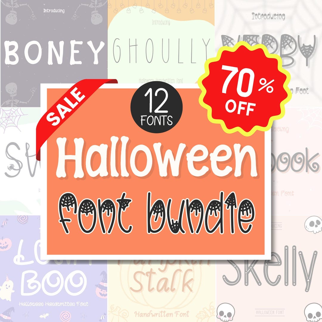 Halloween Font Bundle, Halloween Font, Handwriting Font, Note Taking ...
