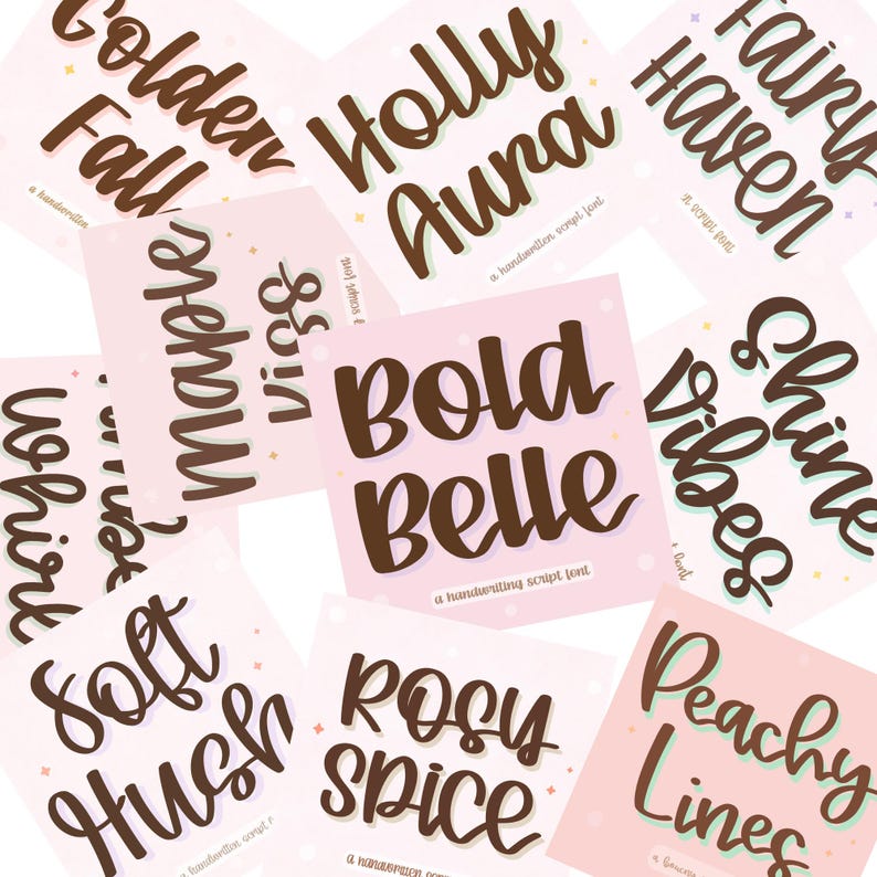 20 Script Fonts Bundle Vol.1 – Hand Lettered, Bouncy & Calligraphy ...