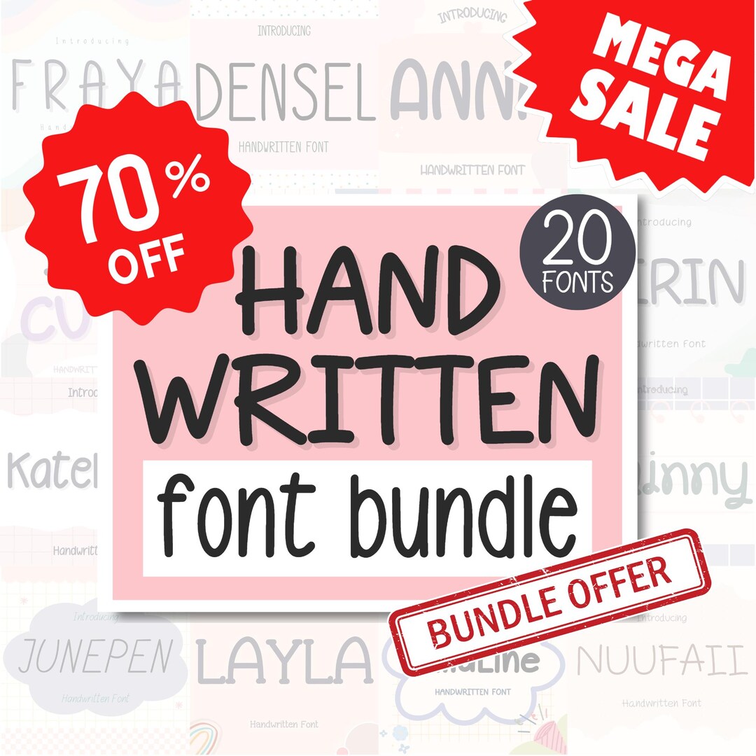 20 Handwriting Font Bundle – Handwritten Fonts for Digital Planners ...