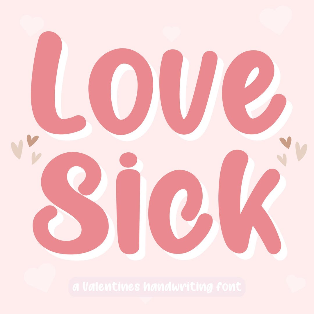 Love Sick – Valentine Handwriting Font for Digital Planners, Goodnotes ...