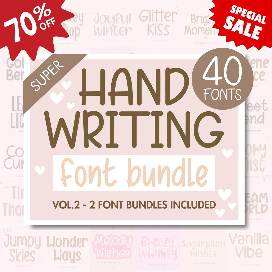 Handwriting Fonts Bundle, Handwritten Fonts, Neat Fonts, Goodnotes ...