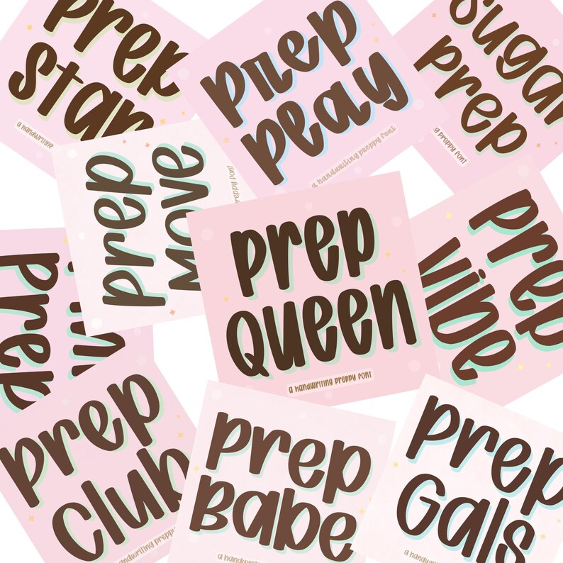 20 Preppy Font Bundle Vol.1 – Teacher & Doodle Handwriting Fonts for ...