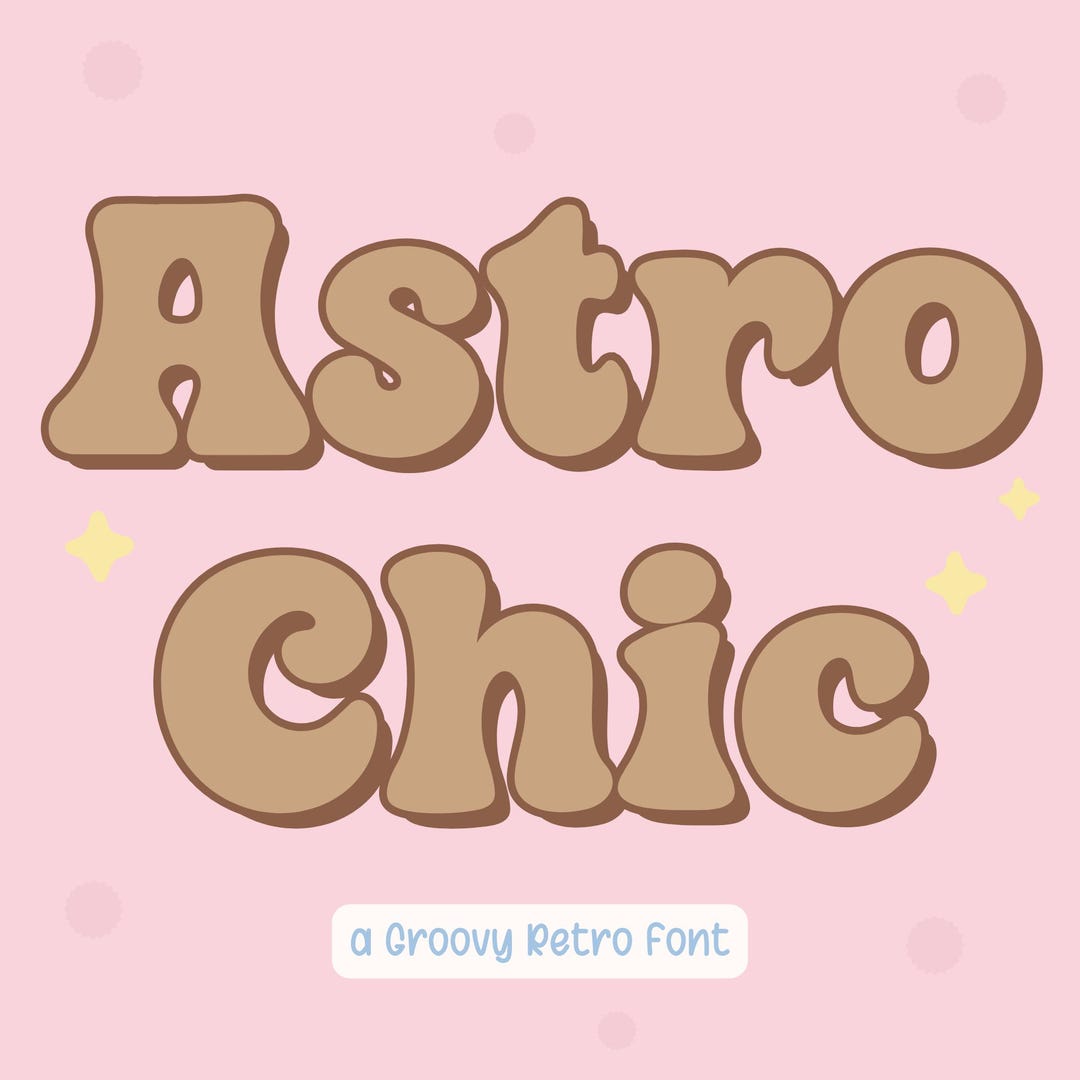 Retro Font, Groovy Font, Hippie Font, Bubbly Font, Vintage Font, Bubble ...