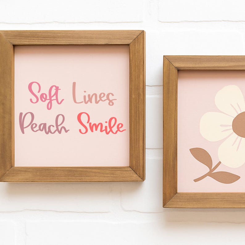 Peachy Lines Font – Handwritten Script Font With Bouncy Cursive Brush ...