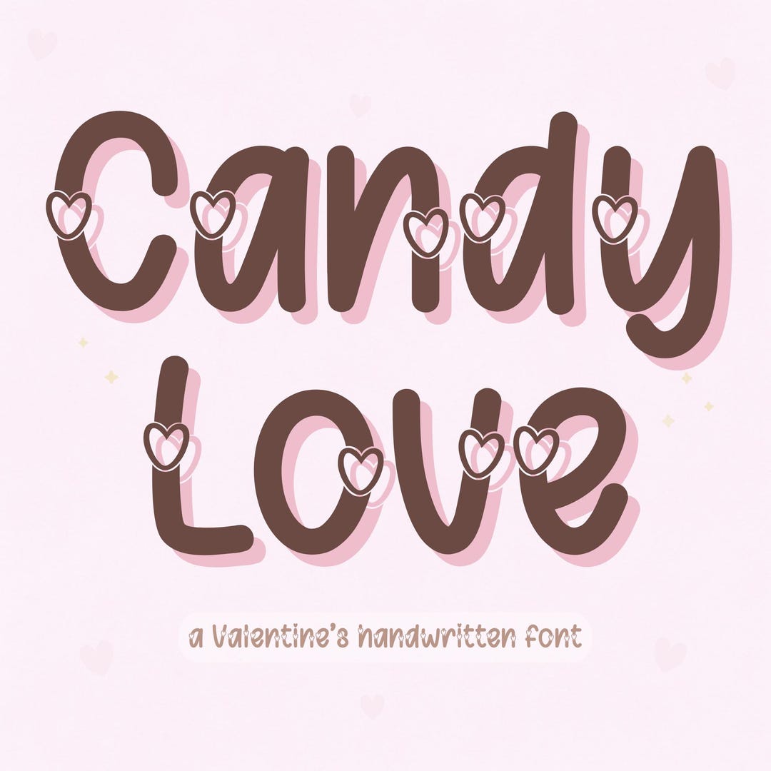 Candy Love – Valentines Handwritten Font With Heart for Digital ...