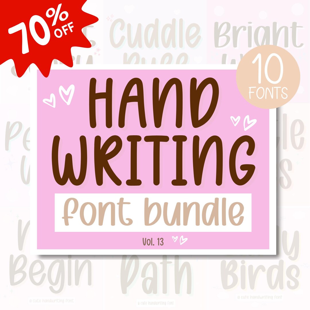 Handwritten Font Bundle Vol.13 – 10 Handwriting Fonts for Digital ...