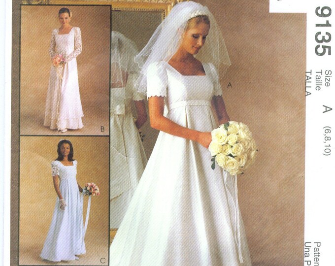 Mccall's 9135 Alicyn Wedding Dress Sewing Pattern Size 6 8 - Etsy