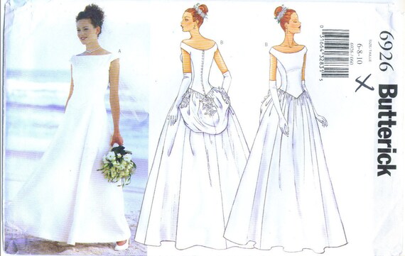Butterick 6926 Formal Bride Dress Sewing Pattern Sizes 6 8 10 | Etsy