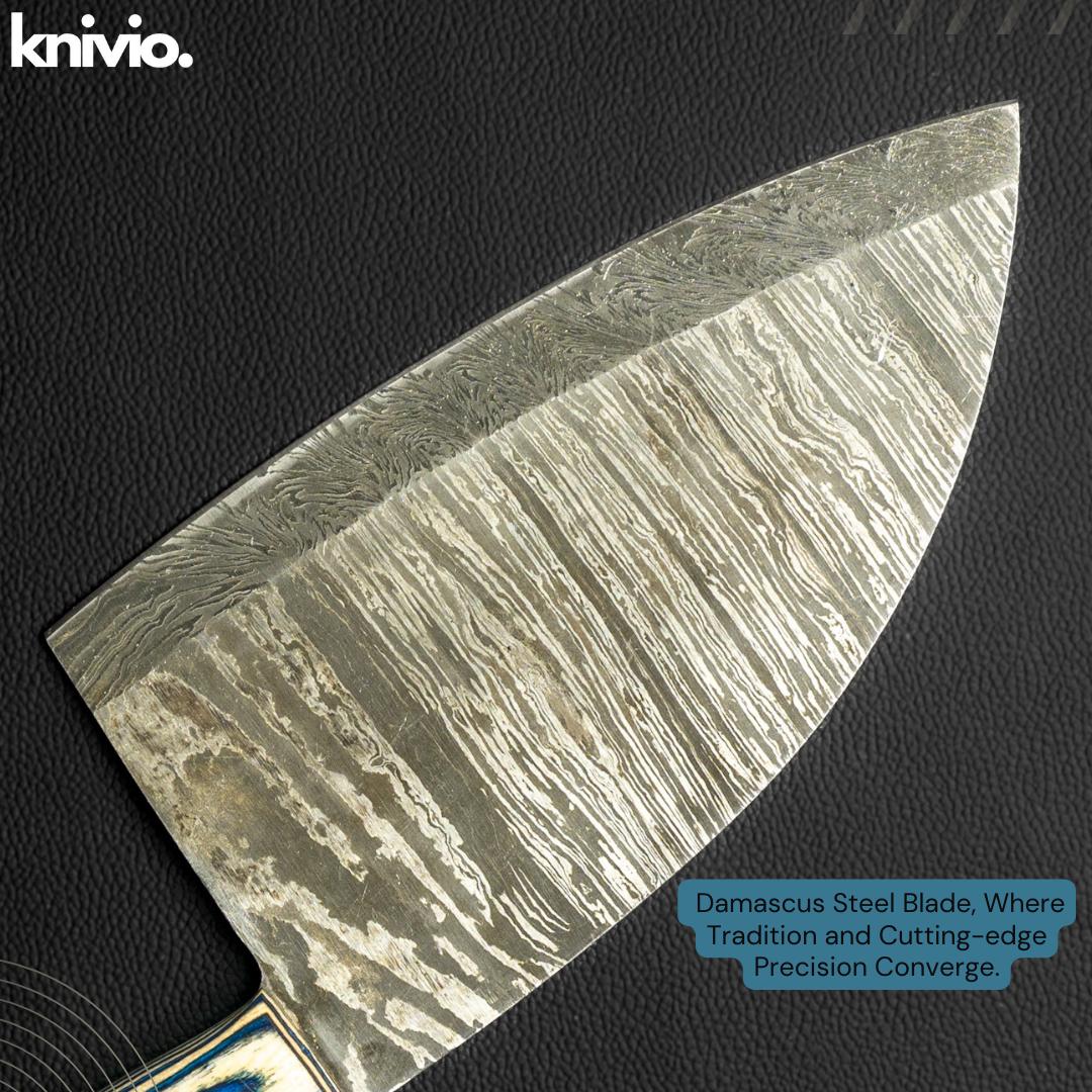 Handmade Damascus Steel Cleaver Custom Butcher Knife, Rustic Chopping ...