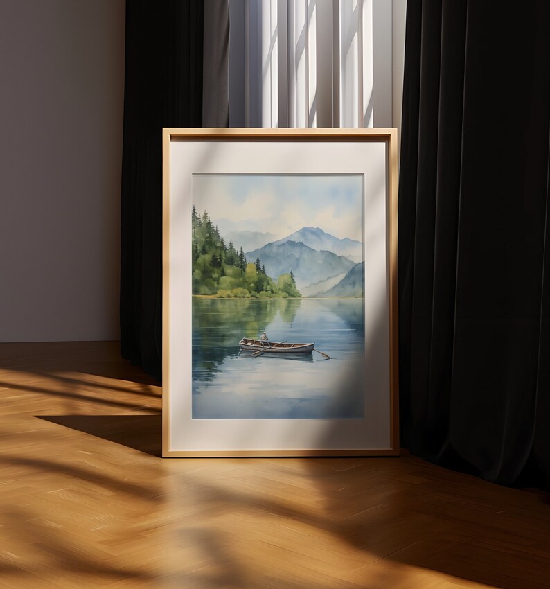Watercolor Painting of Lake Printable Wall Art - Etsy