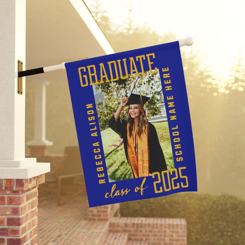 Graduate Class Of 2025 Flag Personalized Graduation Garden Flag With