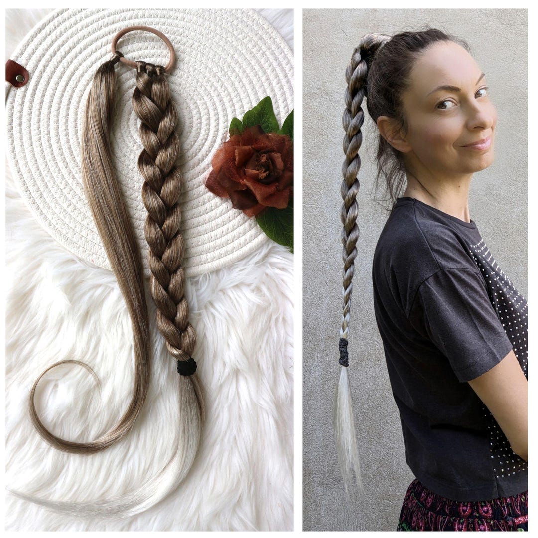Dark Blonde Braided Ponytail Extension – Ombre Blonde Synthetic Hair on ...