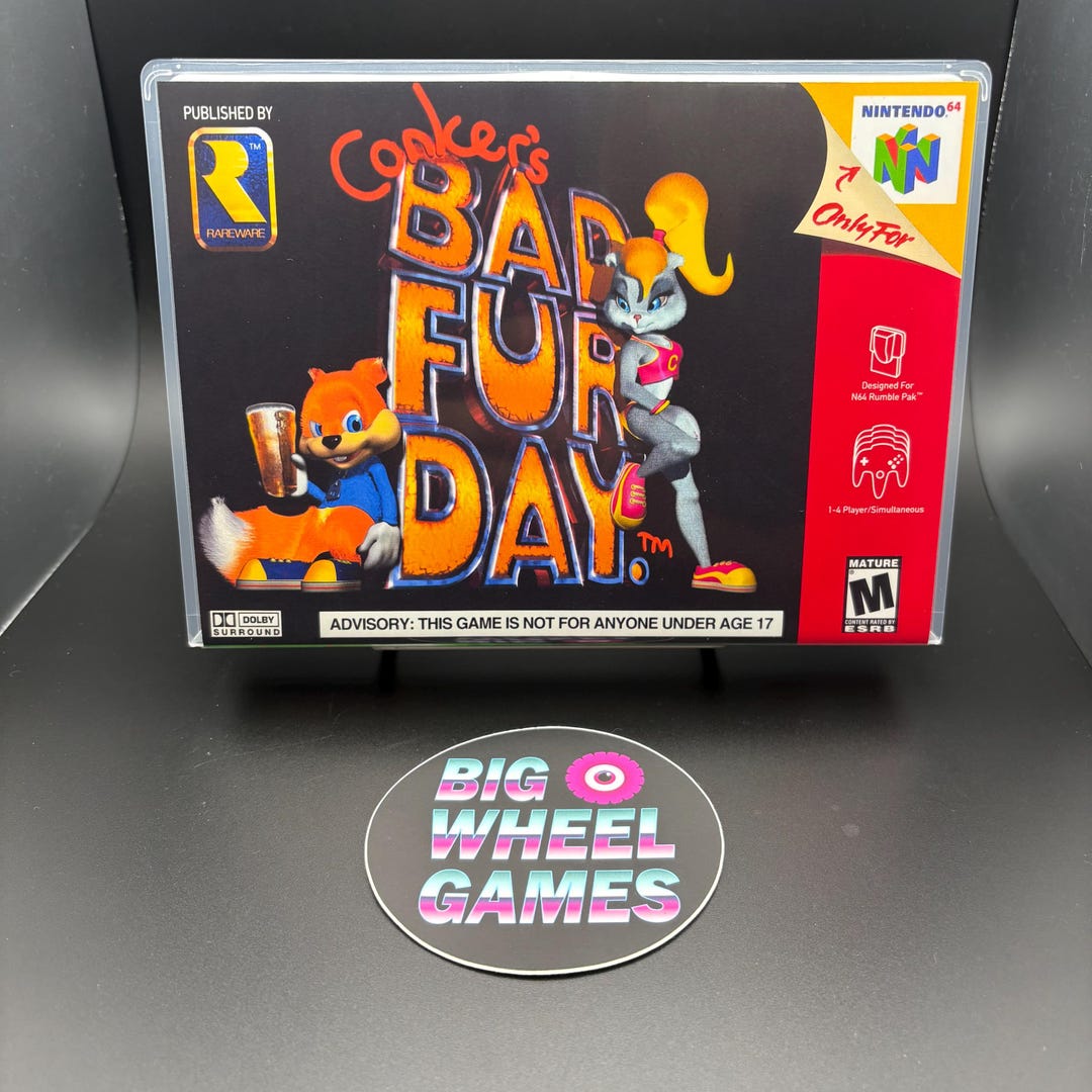 Conker's Bad Fur Day (nintendo 64) Custom Case and Artwork - Brand New ...