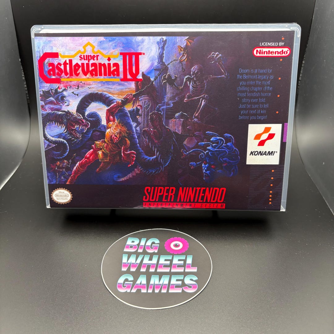 Super Castlevania IV (super Nintendo) Custom Game Case With Artwork ...