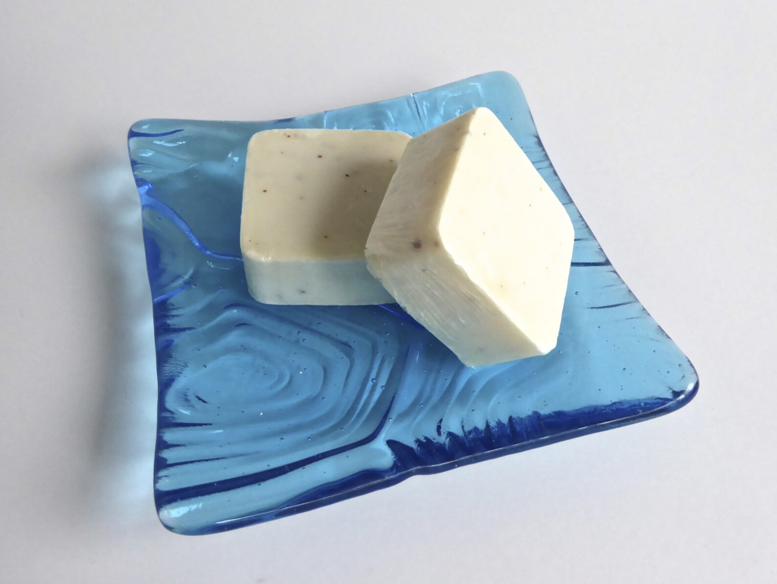 Turquoise Fused Glass Turtle Shell Imprint Square Plate by Bprdesigns ...