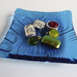 Bright Turquoise Fused Glass Turtle Shell Imprint Square Plate - Etsy