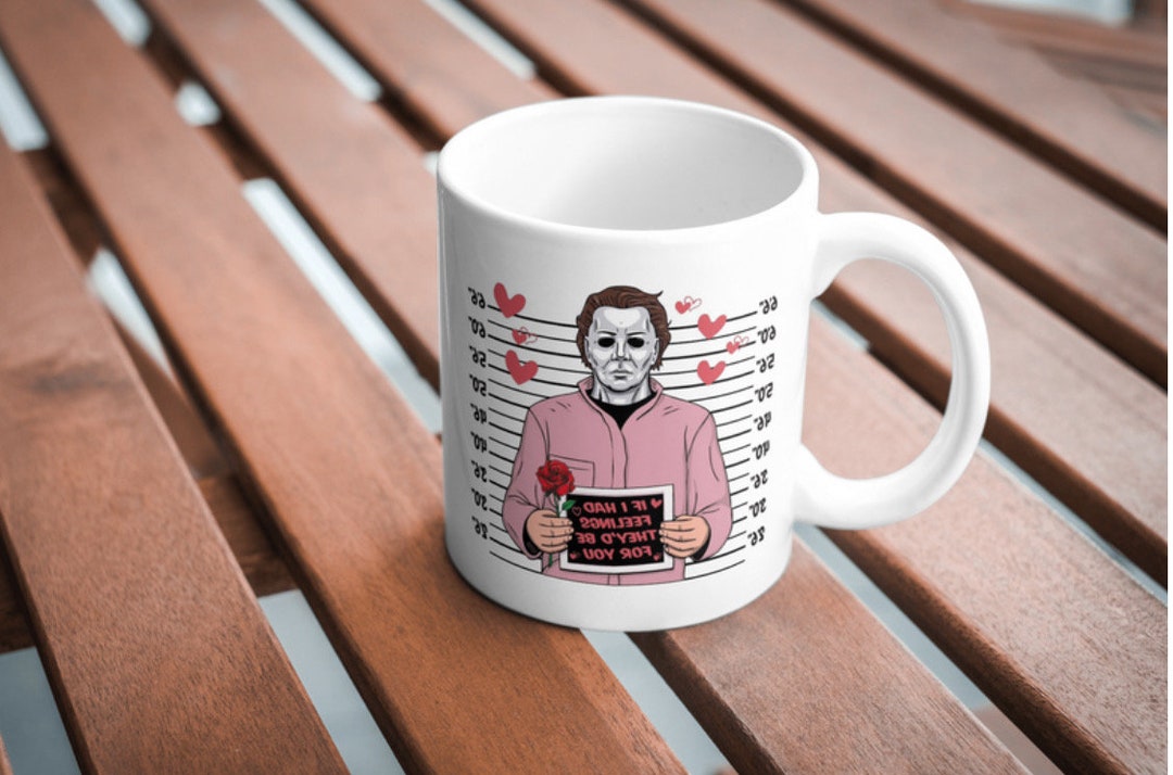 Michael Myers Mugshot Mug, Love, Heart, Ironic Horror, Halloween - Etsy