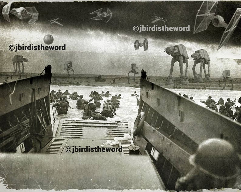 Star Wars World War 2 D-day Print Art Rogue One D Day | Etsy