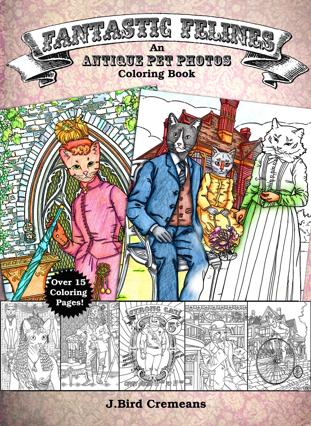 Fantastic Felines, Coloring Book, for All Ages, Anxiety Relief, Cat ...