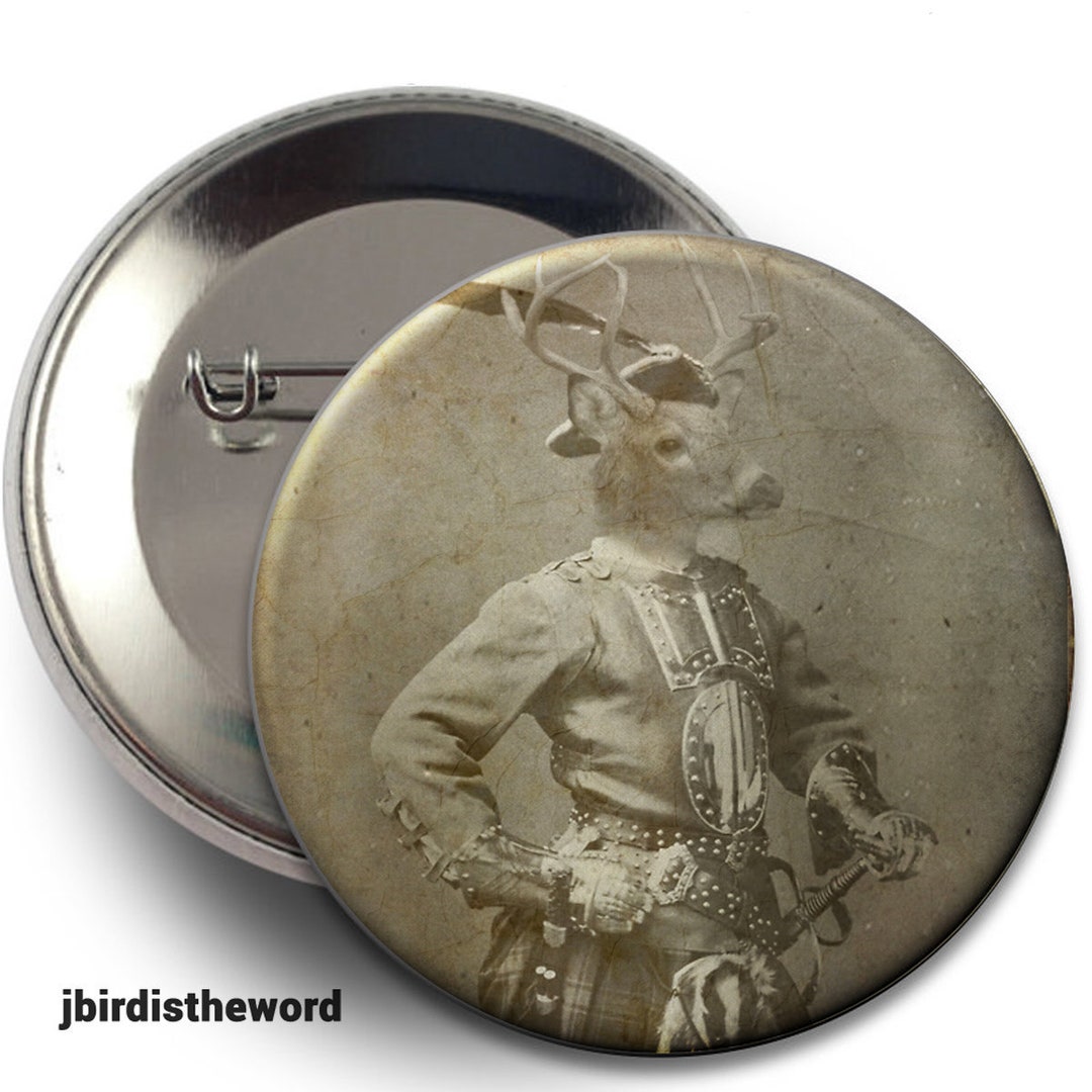 Stag Deer Hunter Outlander Inspired Pin Button Bag Badge - Etsy