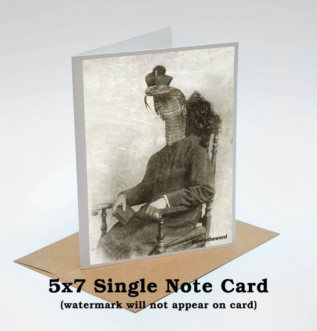 Snake Lover Card, Cobra Handler, Reptile Rescue, Wiccan Note Cards ...