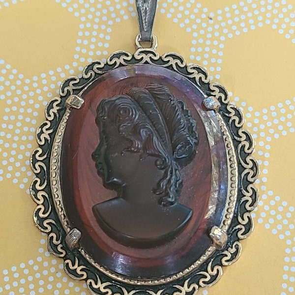 Amber Glass Cameo - Etsy