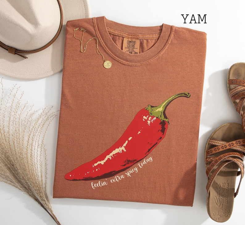 Comfort Colors Extra Spicy Chili Pepper Shirt, Foodie Shirt, Chili ...