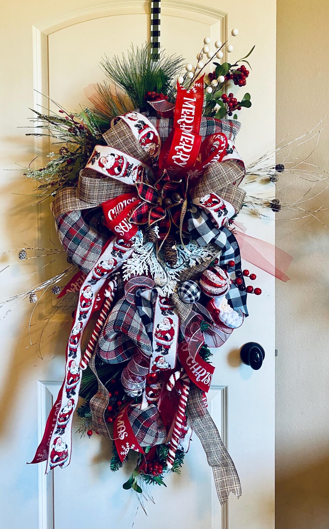 SOLD OUT 4 Ft. Christmas Swag Showstopper, Merry Christmas to All, Red ...