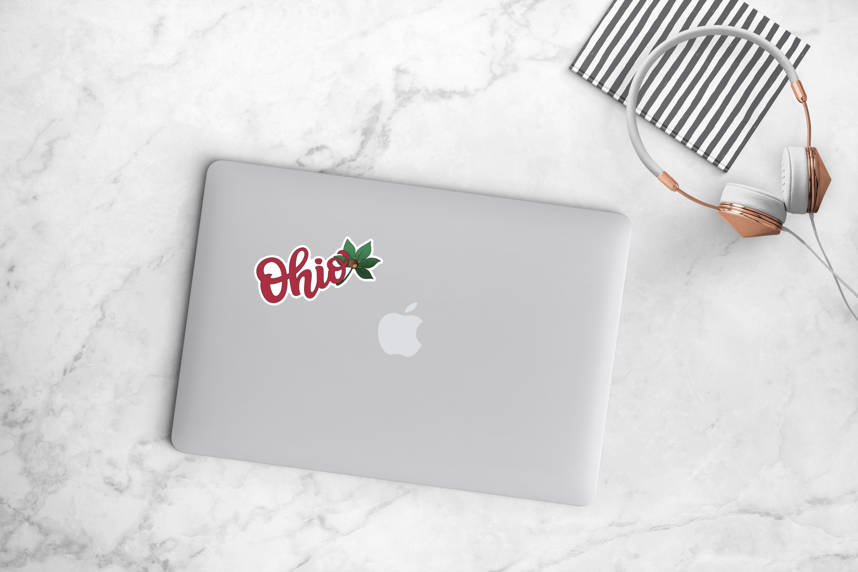 Ohio Script Buckeye Leaf Sticker: Waterproof State Pride Decal - Etsy