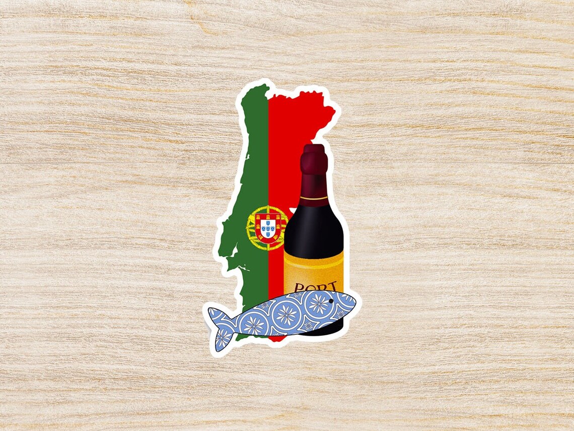 Portugal Vinyl Sticker: Flag, Tile Sardine, Port Wine (3" X 1.72") - Etsy