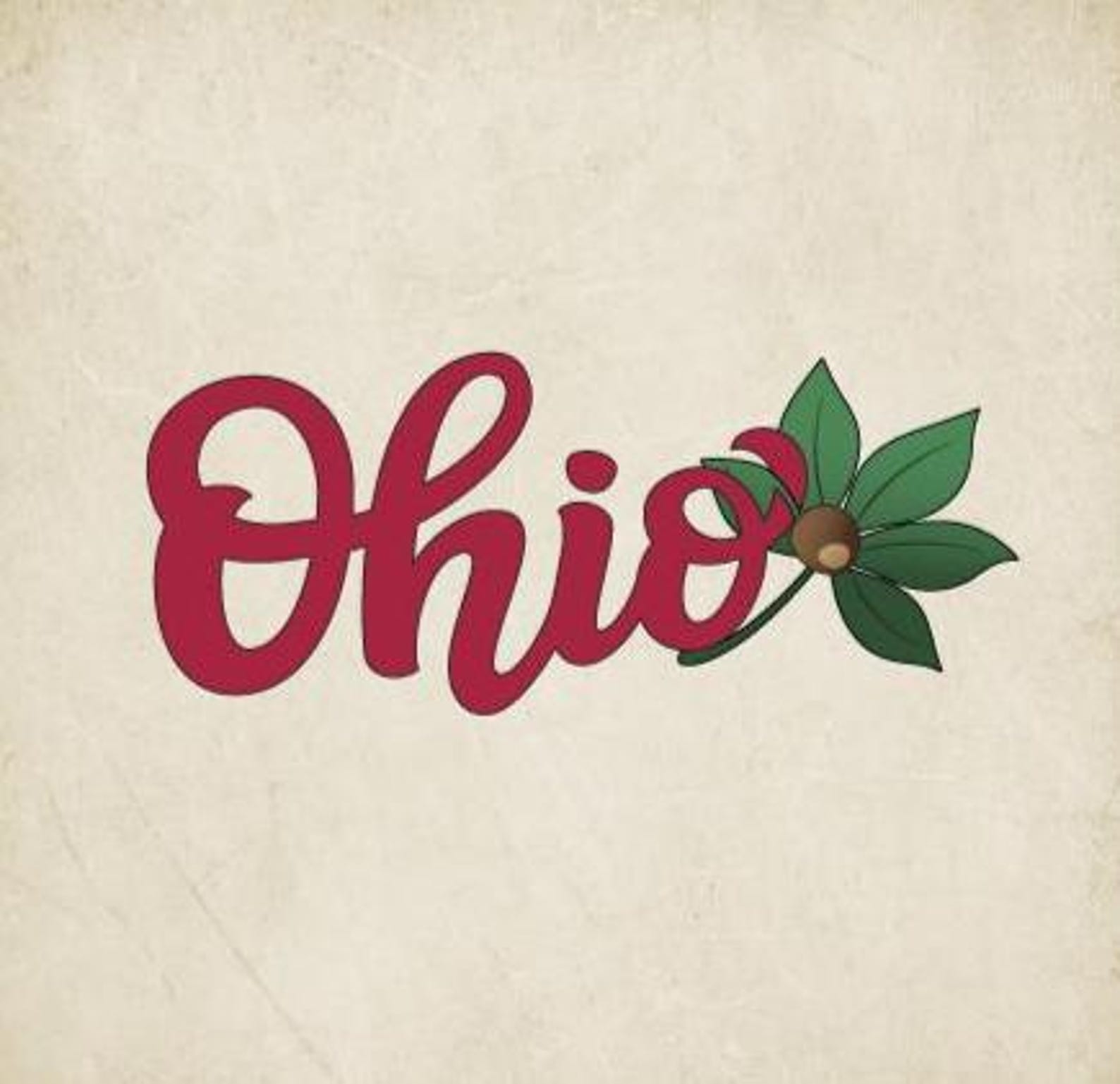 Script Ohio Buckeye Leaf Digital Art: Ohio State Design (PNG, SVG Files ...