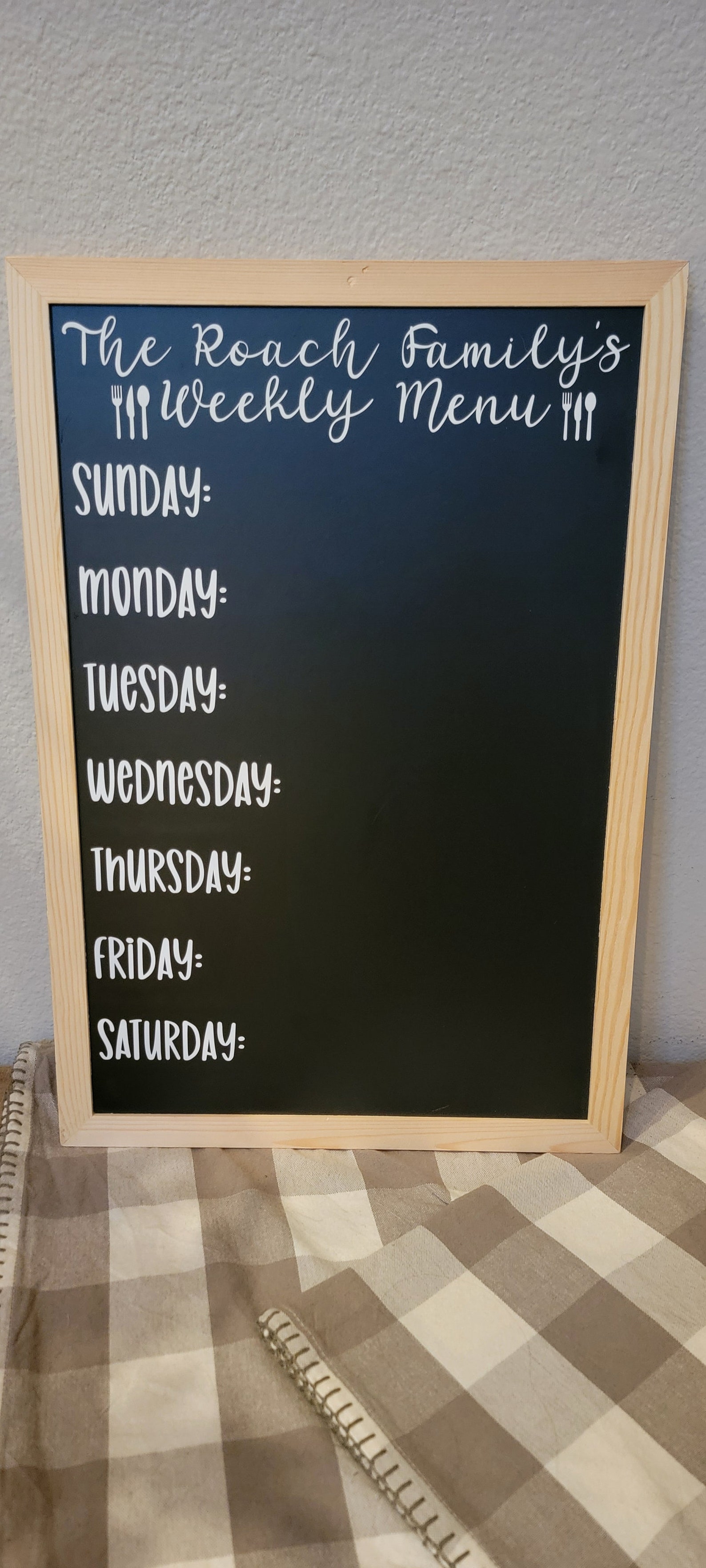 Personalized Chalkboard Weekly Menu - Etsy