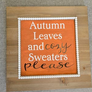Wooden Autumn Leaves Sign - Etsy