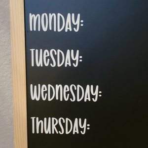 Personalized Chalkboard Weekly Menu - Etsy