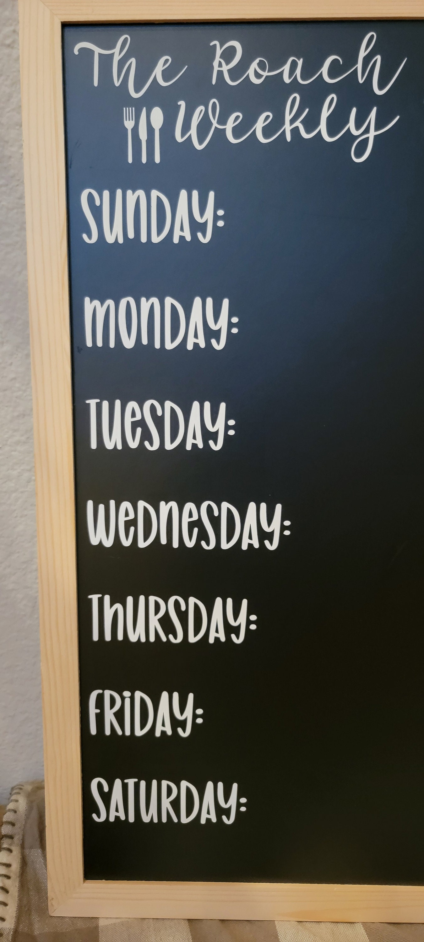 Personalized Chalkboard Weekly Menu - Etsy