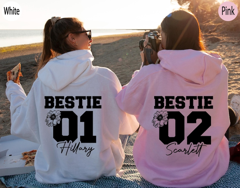 Custom Aesthetic Bestie Shirt,womens Matching Bestie Sweatshirts ...