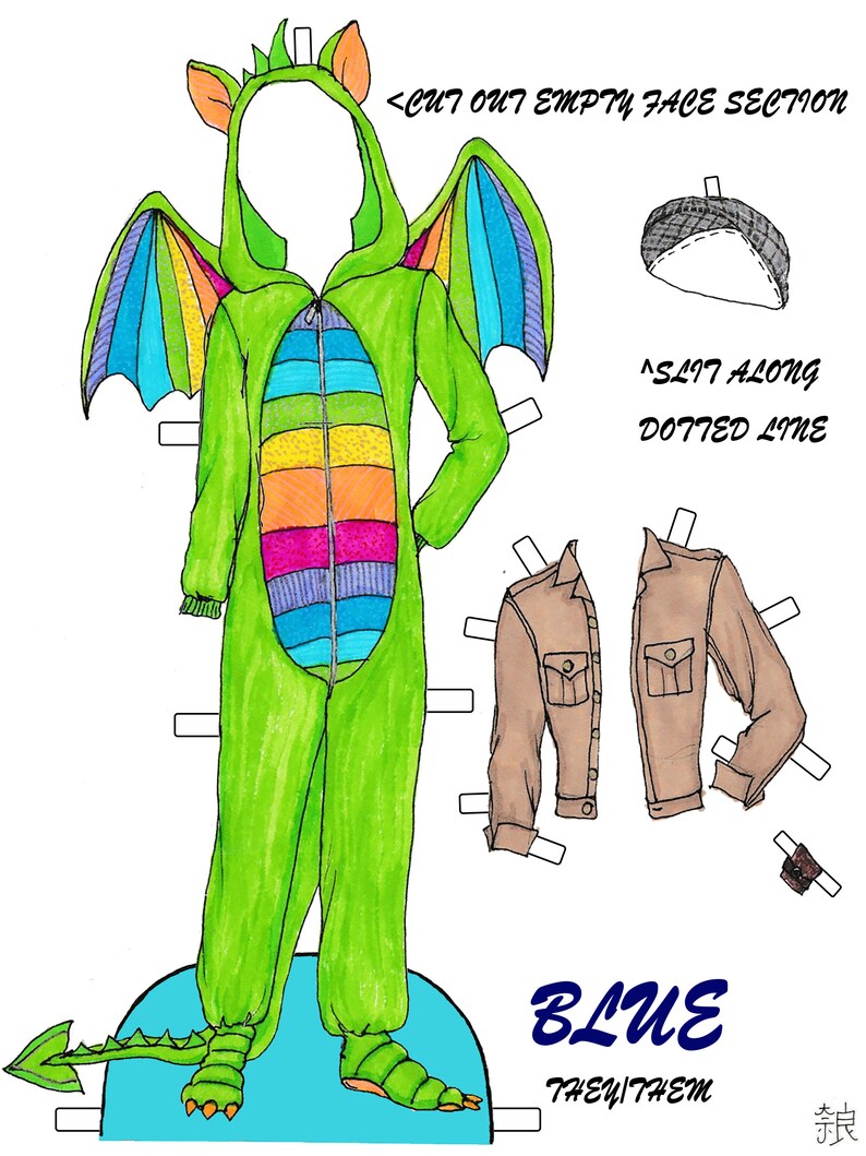 Blue Paper Doll - Etsy