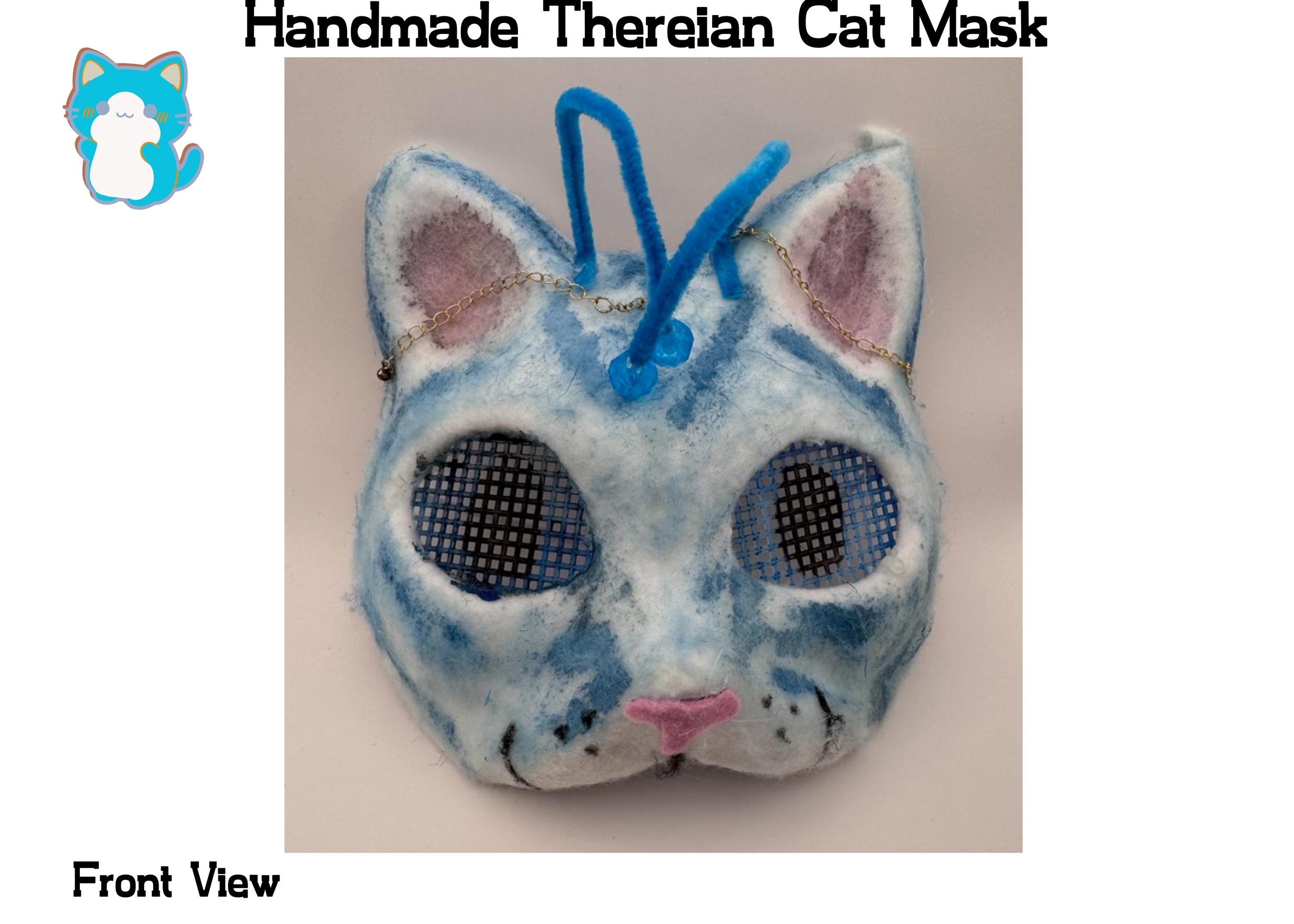 Handmade Therian Blue Alien Cat Mask - Etsy