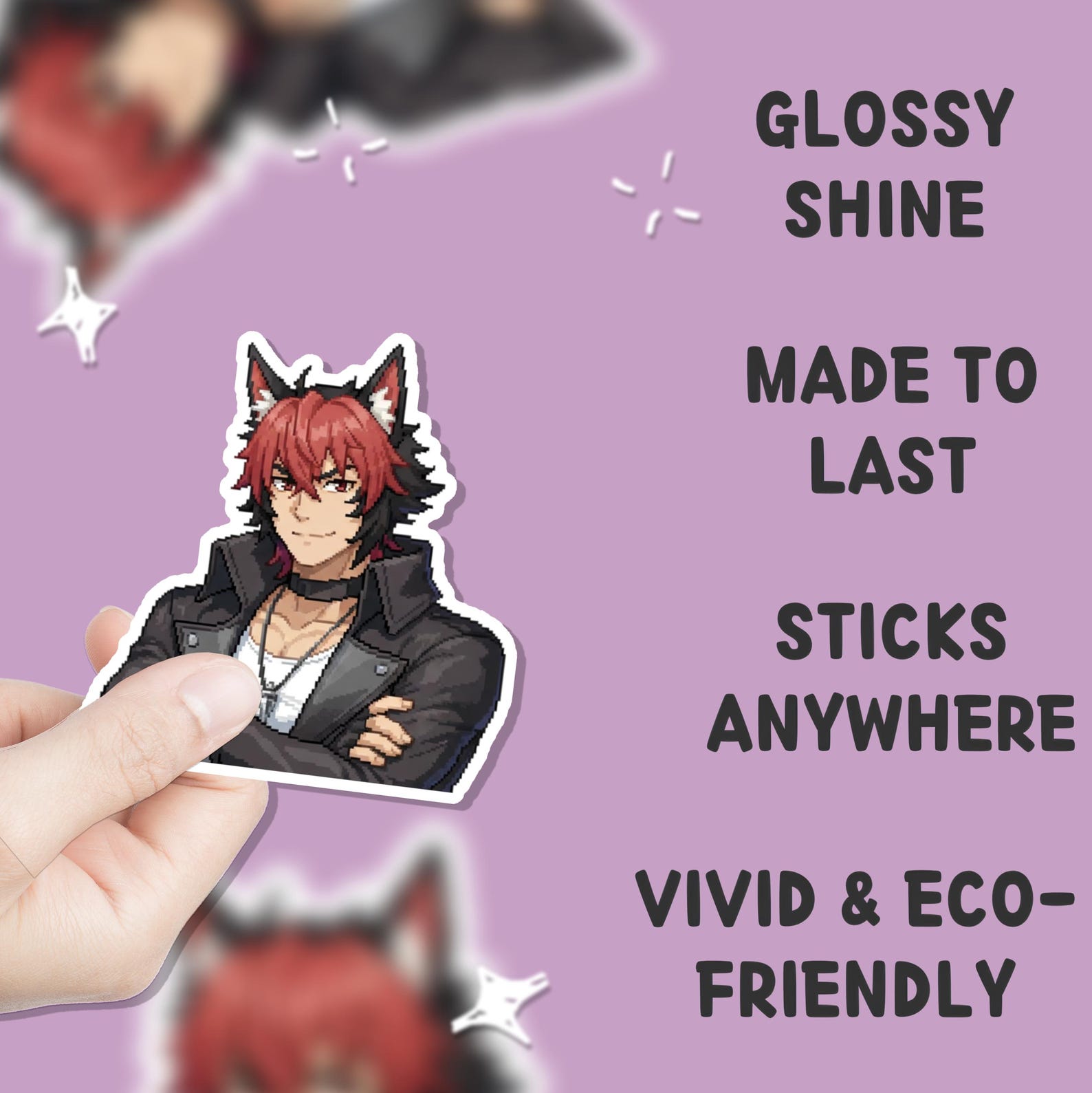 Pixel Komano Manato (smug) | Zenless Zone Zero Sticker | 3 Sticker | 3 ...