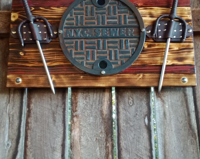 TMNT Raphael's Sai Set Manhole Wall Mount - Etsy