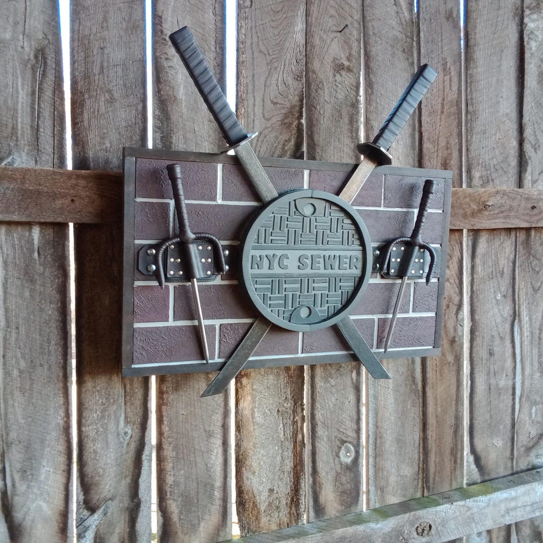 TMNT 1990's Movie Replica Leonardo/raphael Weapons & Wall Mount - Etsy