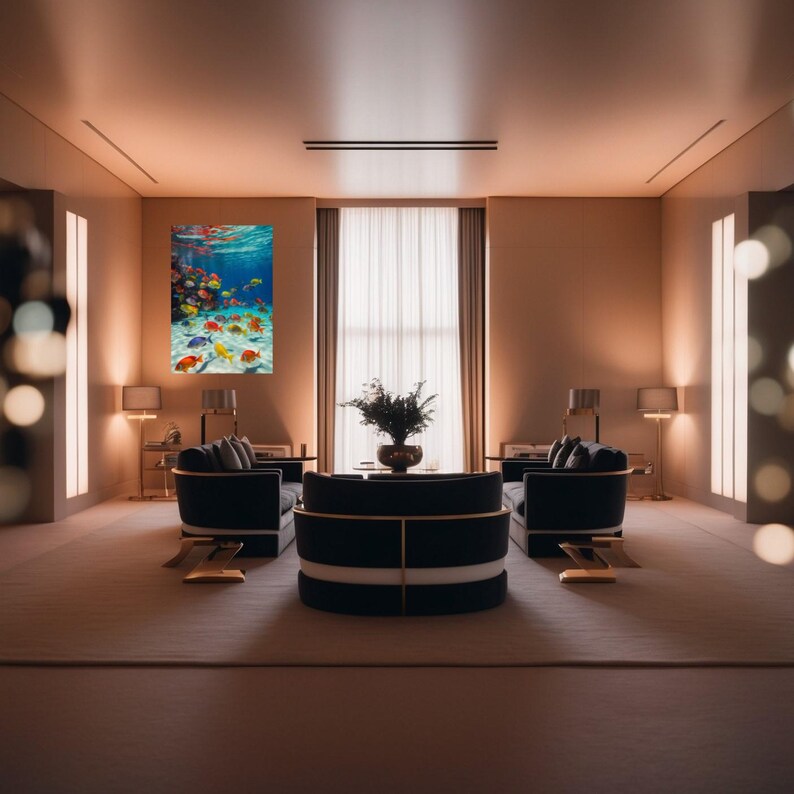 Intricate Aquatic Design Digital Poster With Fish Illustration - Etsy