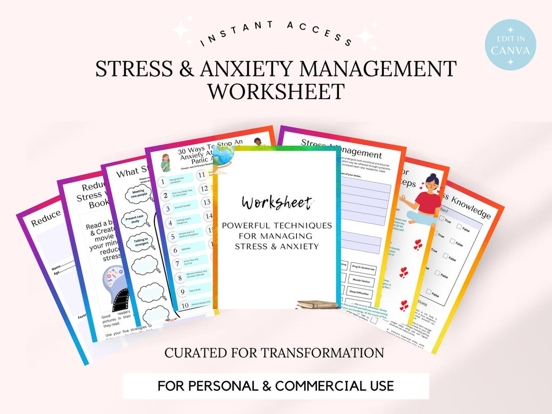 Stress & Anxiety Management Worksheet: Coaching Program (DFY) - Etsy