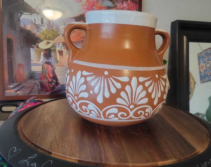 Clay Vase- Large-frijolera-cielito Lindo Inspired- Made in Mexico - Etsy