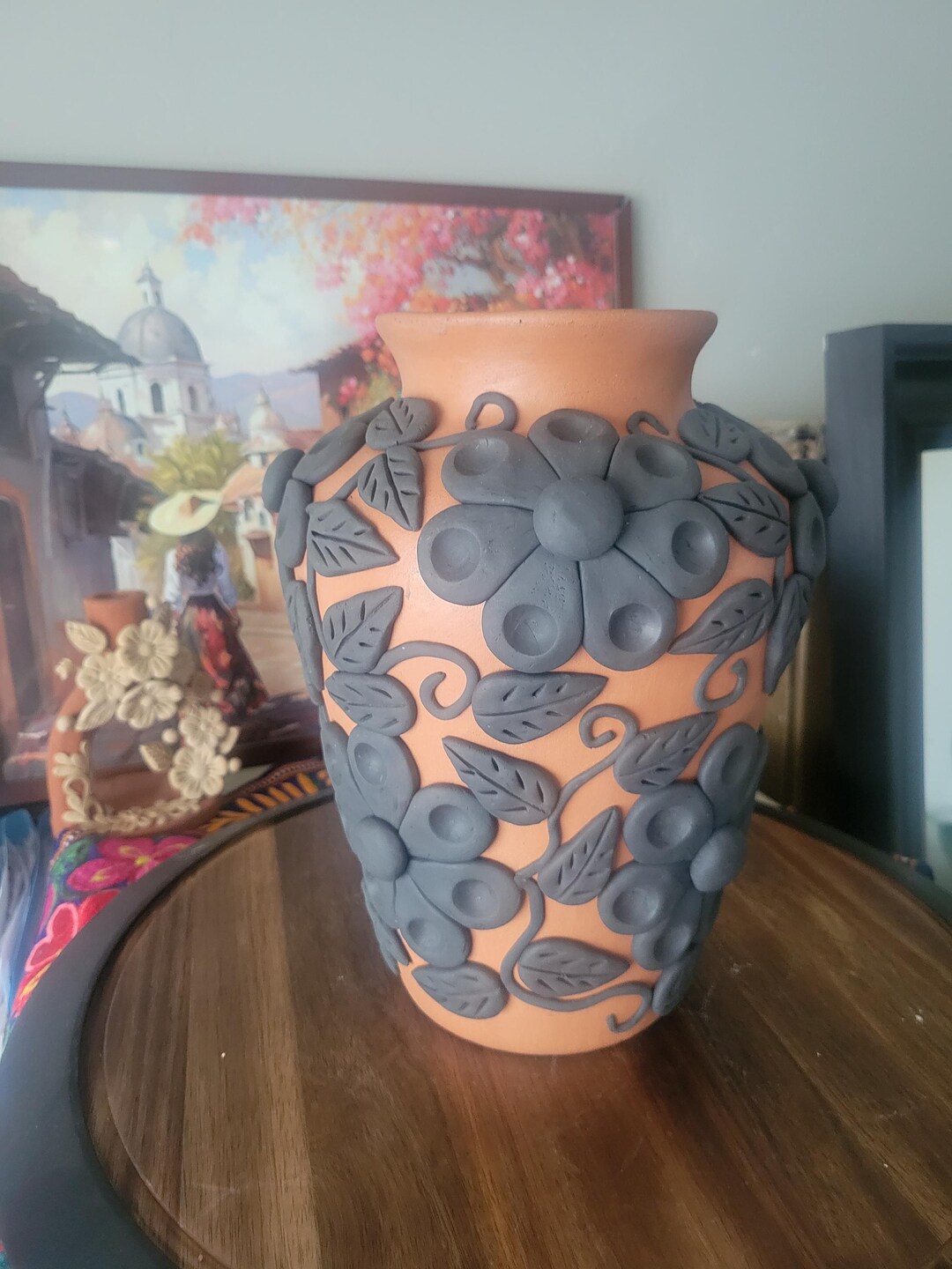 Embroidered Clay Vase- Large- Hecho En Oaxaca - Etsy